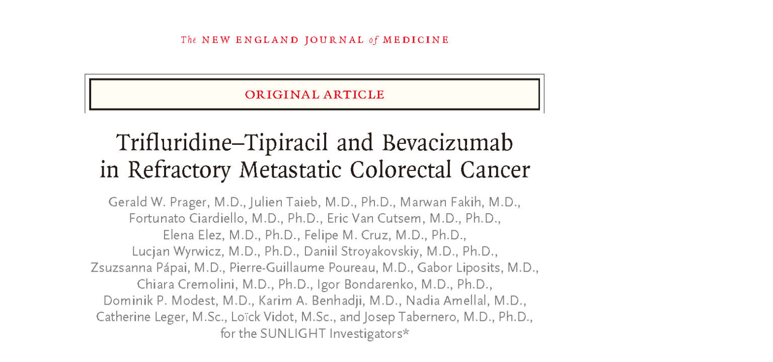 【大腸のおはなし59】ロンサーフ＋アバスチンの併用療法が、超一流医学雑誌に（SUNLIGHT試験） | 大阪急性期・総合医療センター 消化器外科